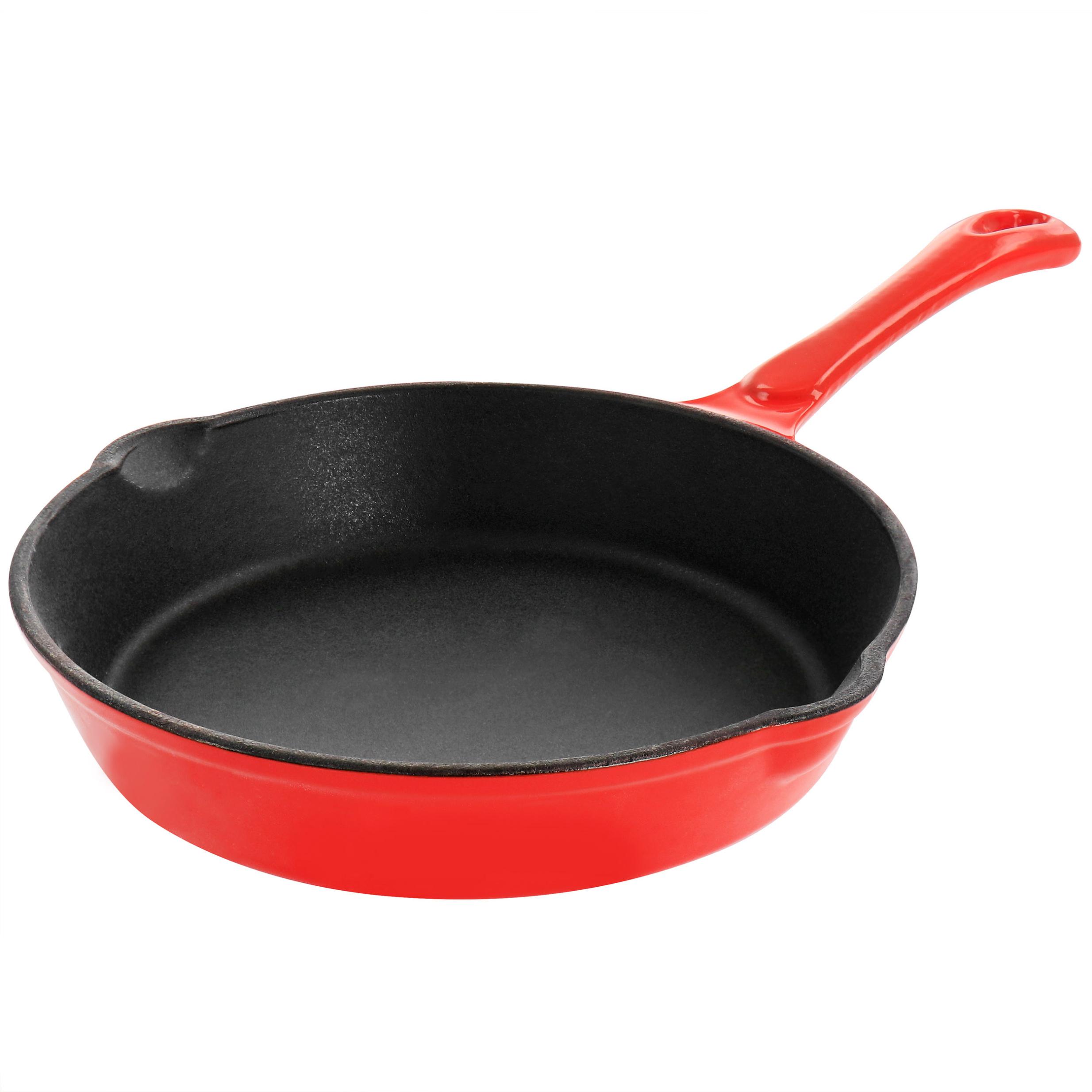 Affordable MegaChef Enameled Round 8 Inch PreSeasoned Cast Iron Frying ...