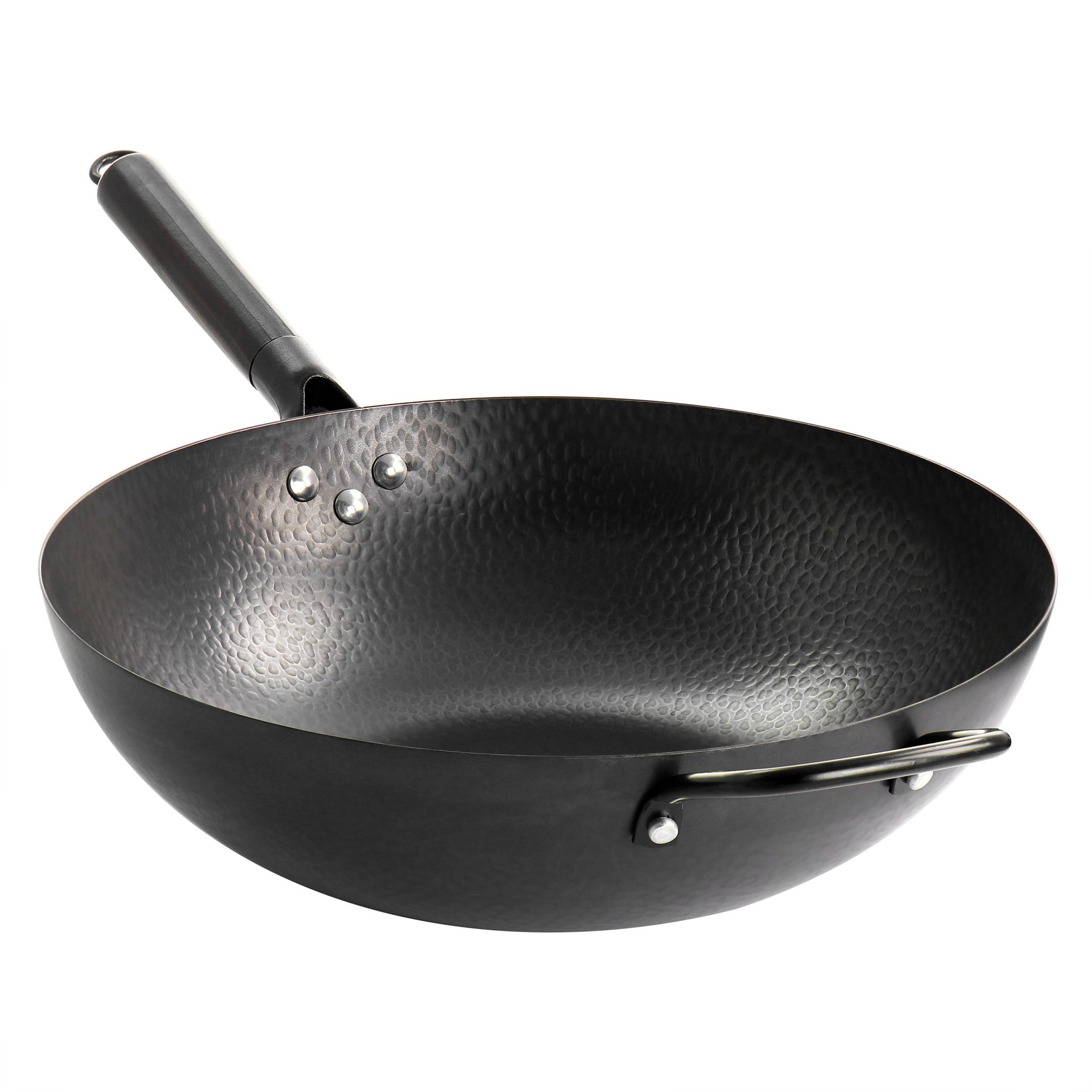 Affordable Gibson Home Hammered 13 Inch Heavy Gauge Carbon Steel Wok in ...