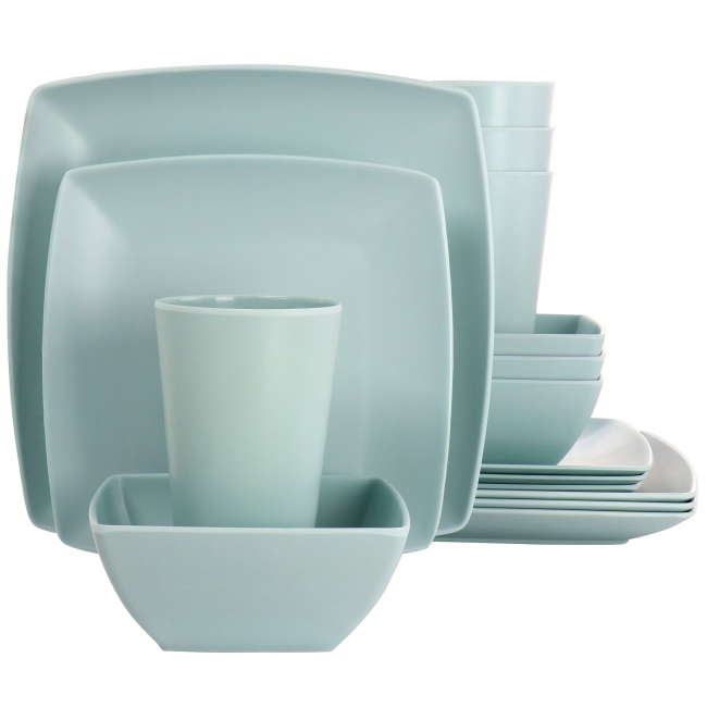 Affordable Gibson Home Grayson Melamine 16 Piece Square Dinnerware Set in Mint for Sale – Get ...