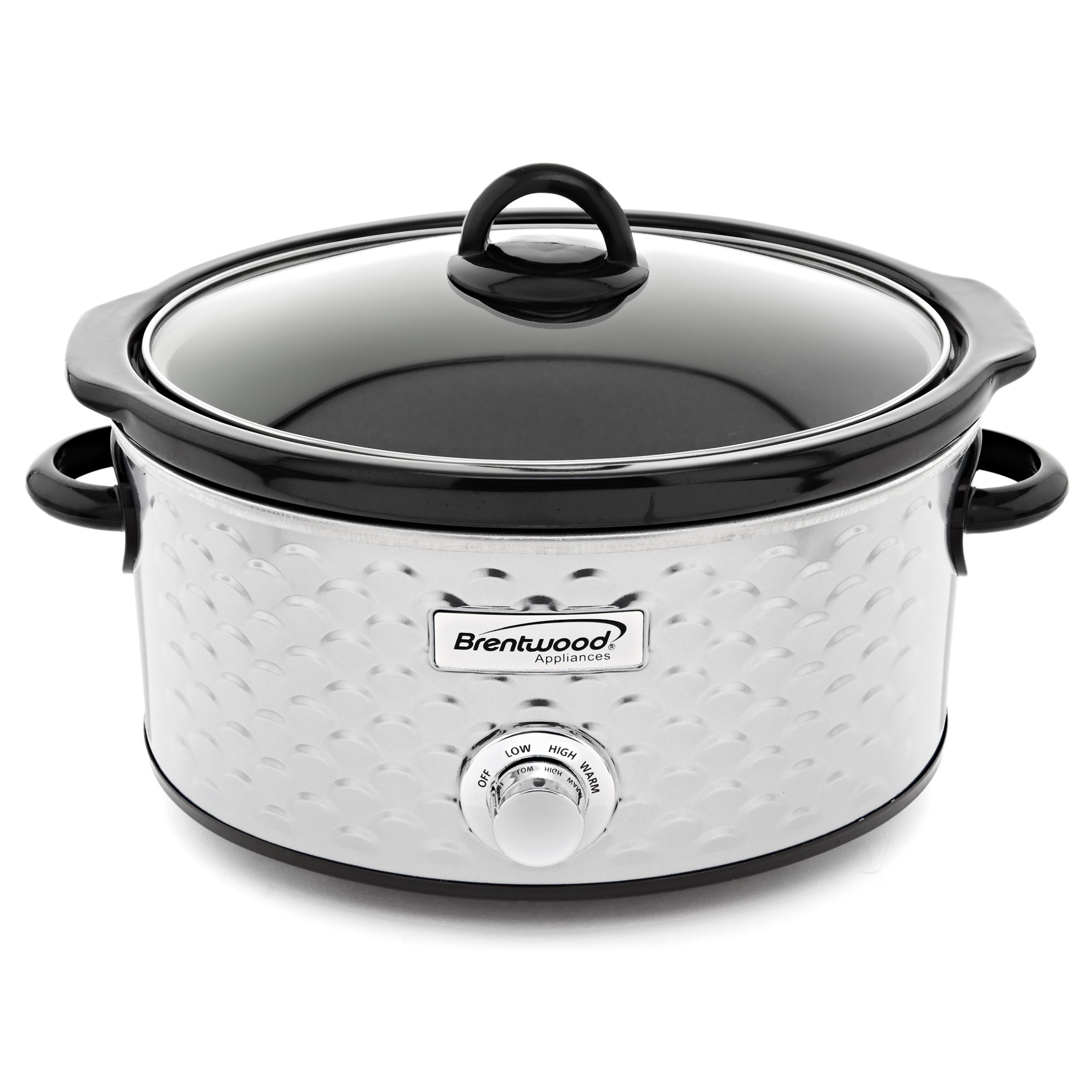 Affordable Brentwood Scallop Pattern 4.5 Quart Slow Cooker in Stainless ...